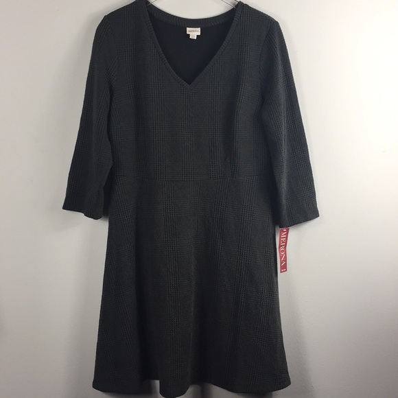 Merona | Dresses | Merona Nwt Plaid Gray Black Vneck Dress | Poshmark